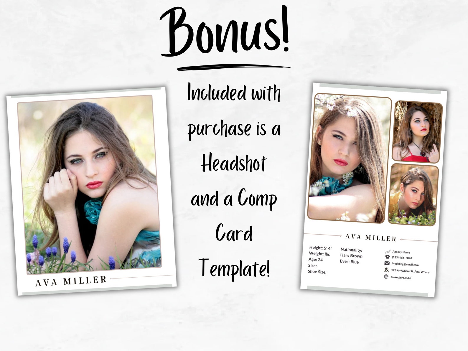 Modeling Resume Template Talent Agency Editable in Canva CV ...