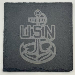 4"x4" US Navy Anchor Emblem Slate Coaster - Etsy