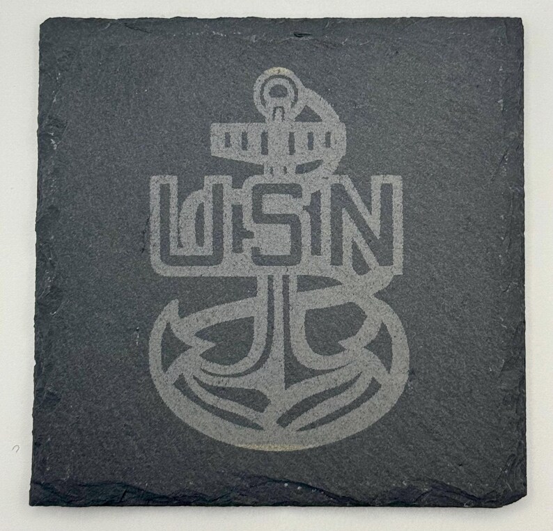 4"x4" US Navy Anchor Emblem Slate Coaster - Etsy