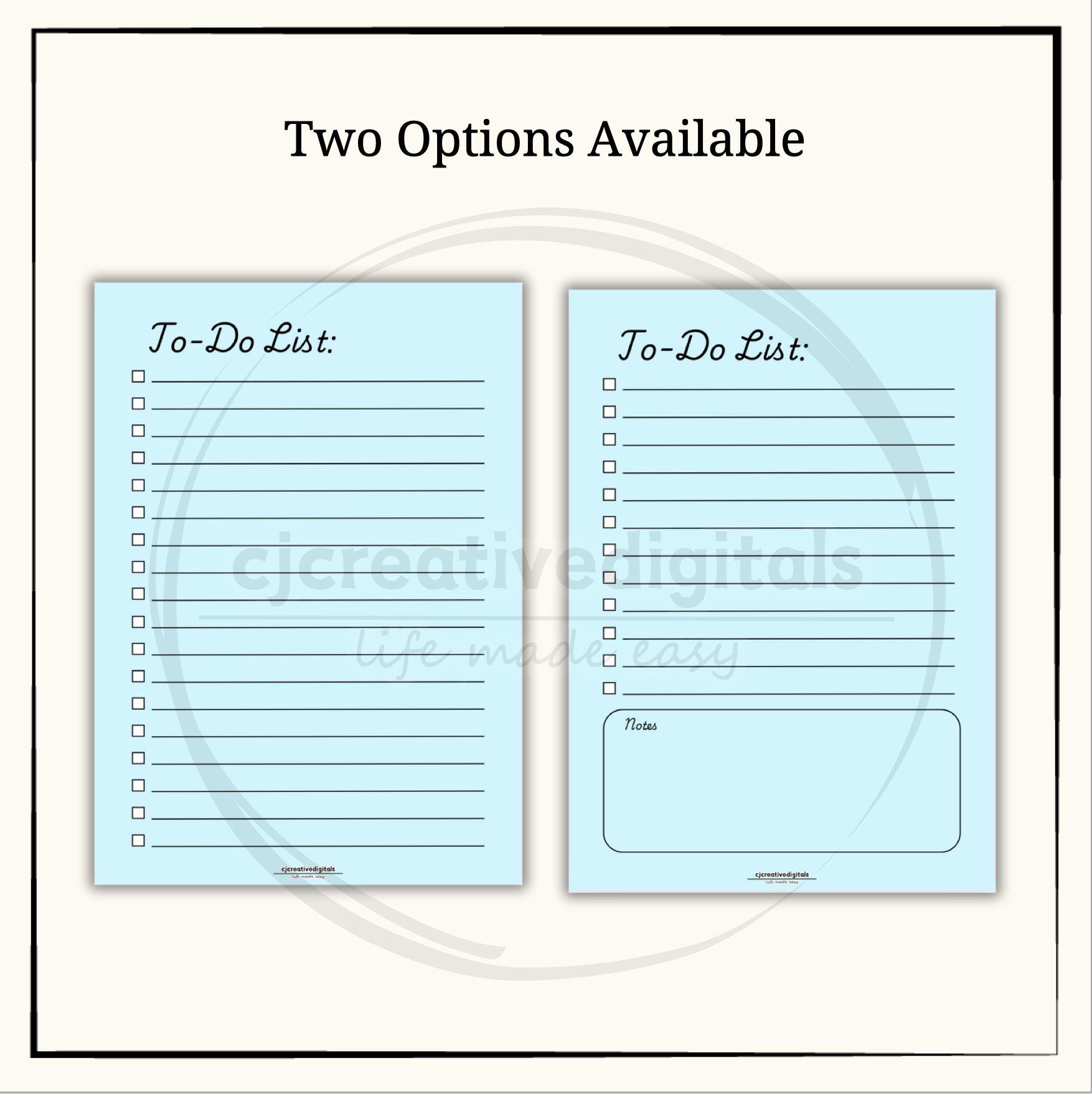 Blue To-do List Printable | Daily Task Checklist (instant Download) - Etsy