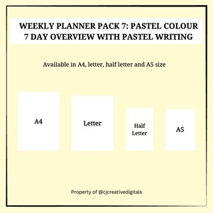 Pastel Weekly Planner Printable: 7-day Overview, Task Tracker (digital ...