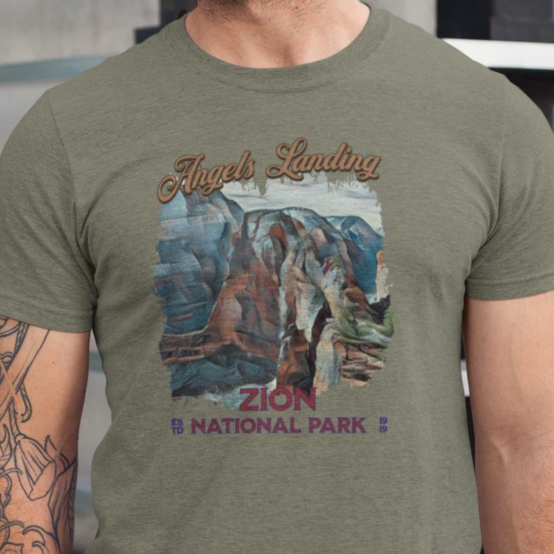 Zion National Park Shirt, Angels Landing, Outdoor Adventure Tee, Nature ...