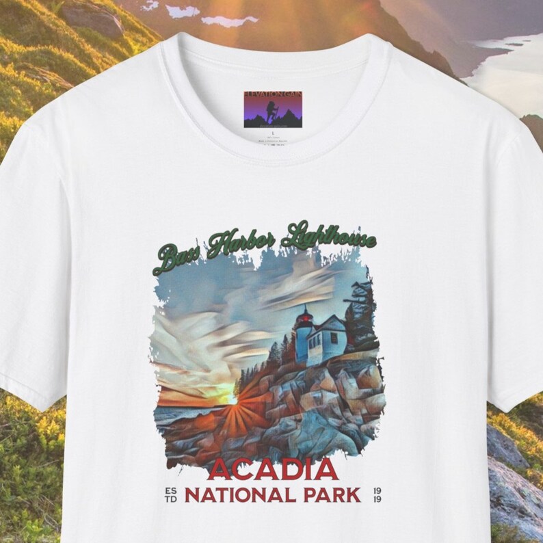 Acadia National Park Shirt, Bass Harbor Lighthouse, Outdoor Adventure ...
