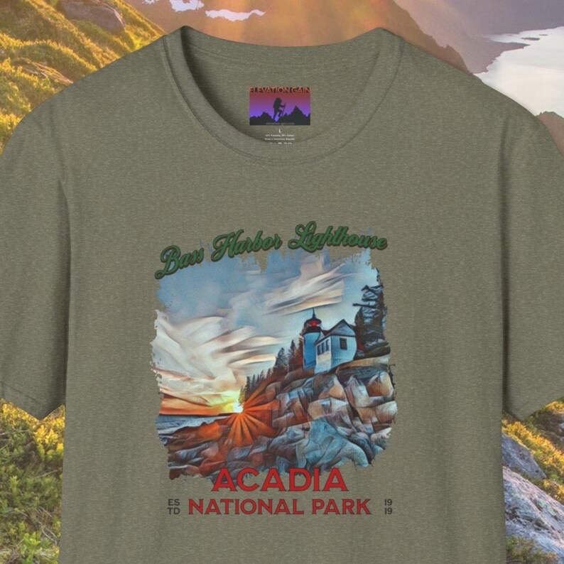 Acadia National Park Shirt, Bass Harbor Lighthouse, Outdoor Adventure ...