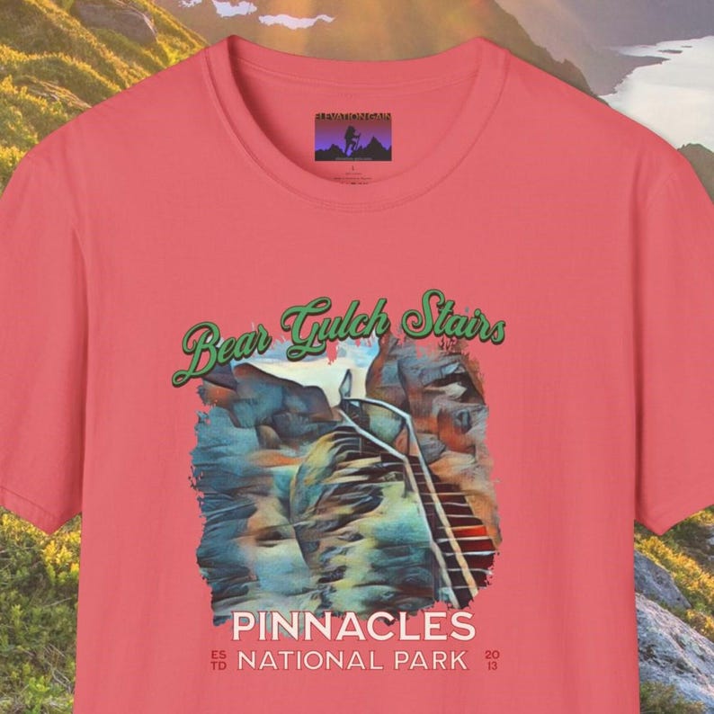 Pinnacles National Park Shirt, Bear Gulch Stairs Outdoor Adventure Tee ...