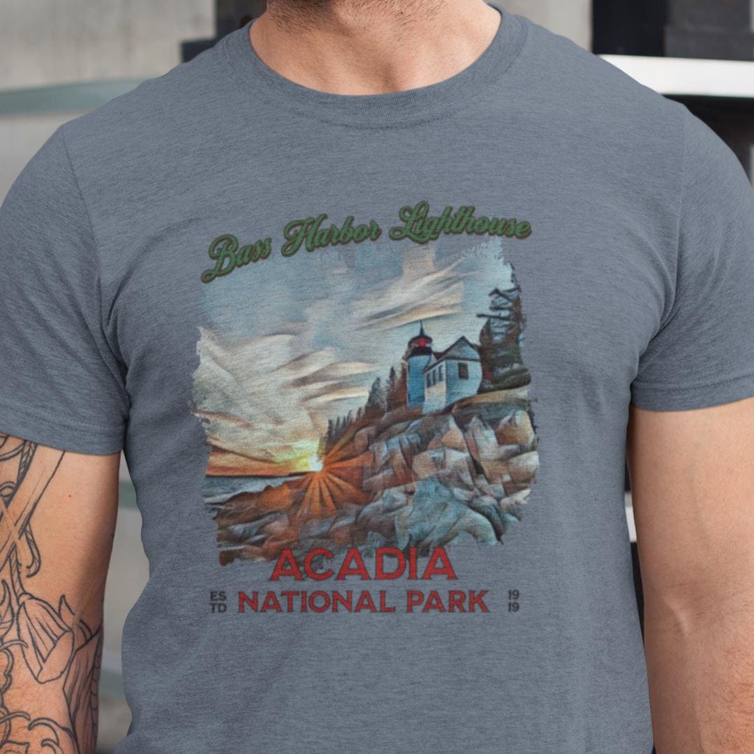 Acadia National Park Shirt, Bass Harbor Lighthouse, Outdoor Adventure ...