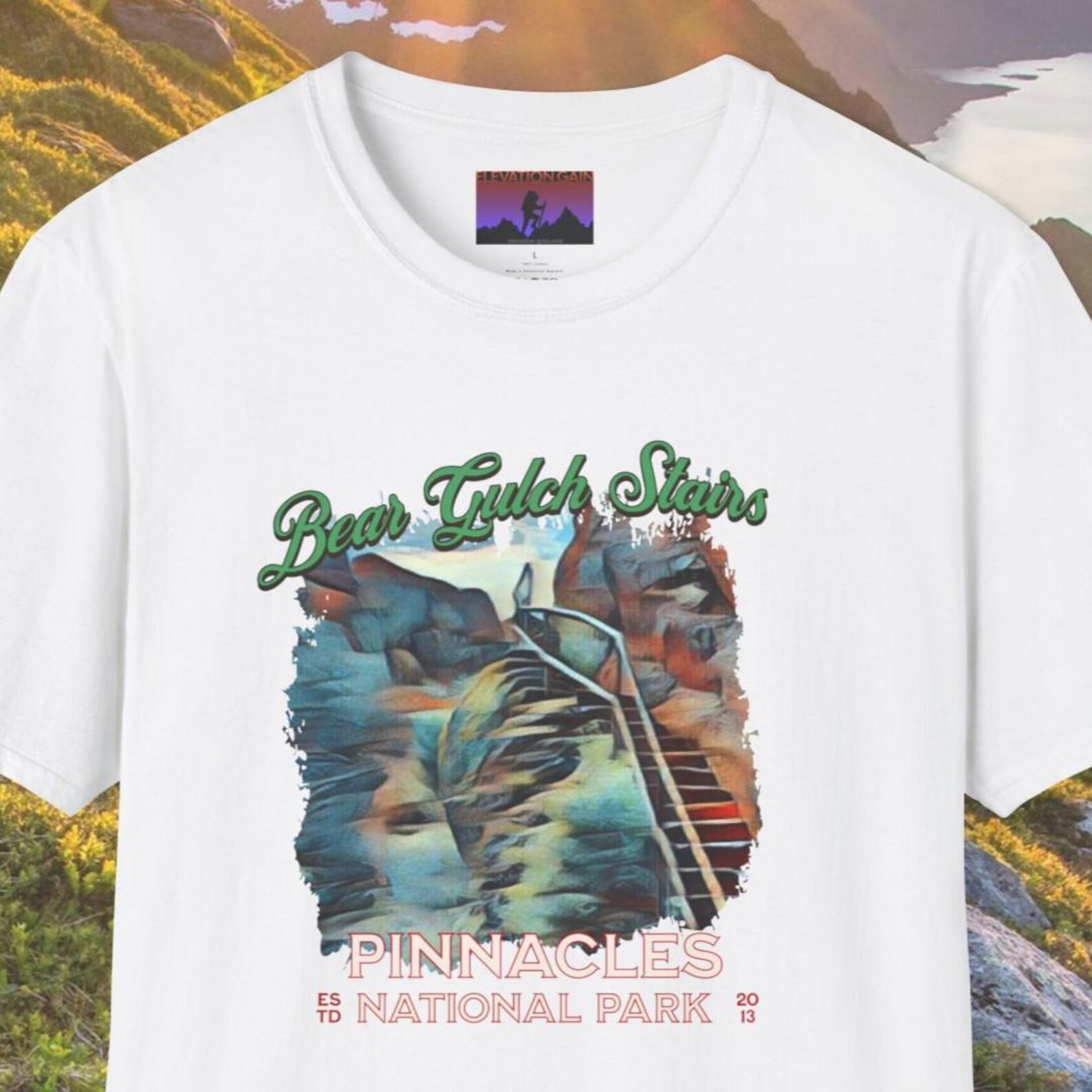 Pinnacles National Park Shirt, Bear Gulch Stairs Outdoor Adventure Tee ...