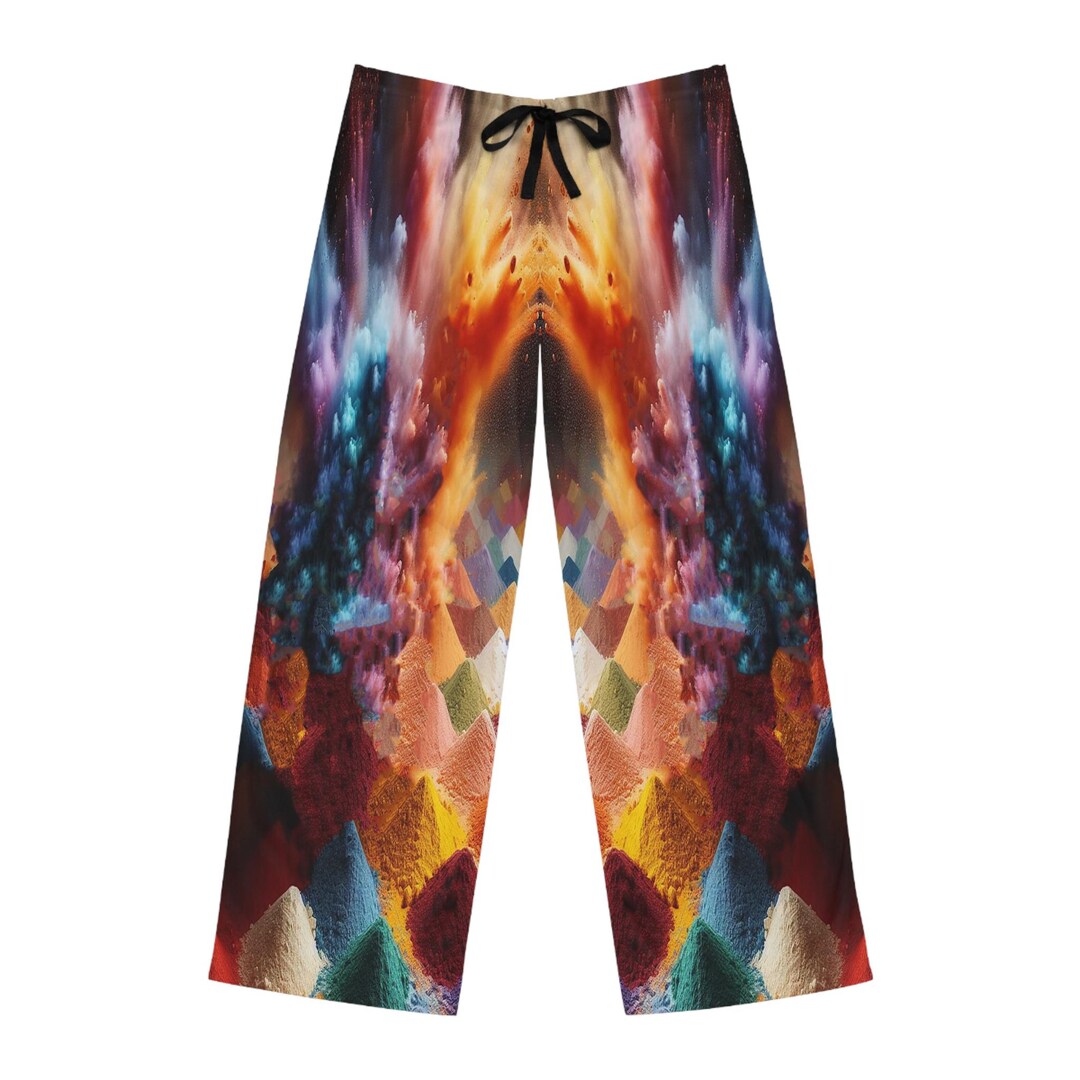 Colorful Men's Pajama Pants, Vibrant Lounge Sleepwear, Soft Lounge ...