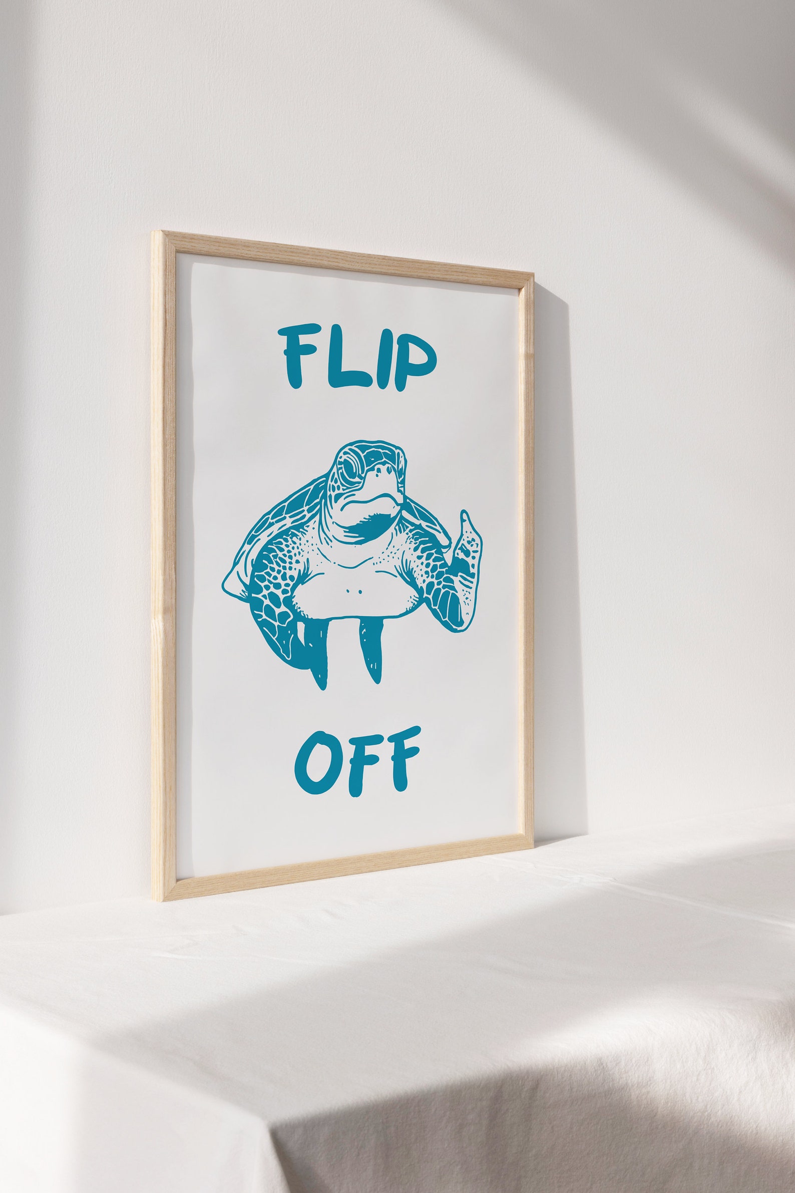 Funny Sea Turtle Wall Art Sea Animal Rude Print Sarcastic Quote ...