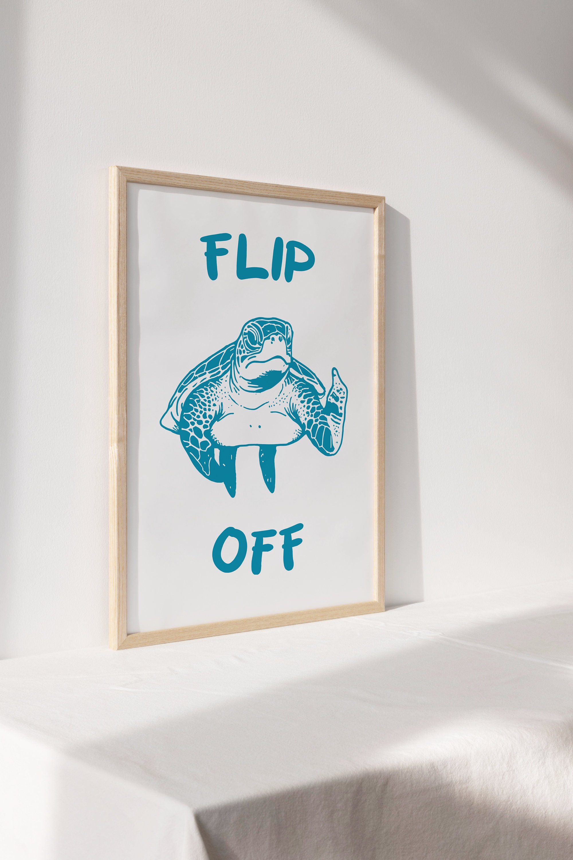 Funny Sea Turtle Wall Art Sea Animal Rude Print Sarcastic Quote ...