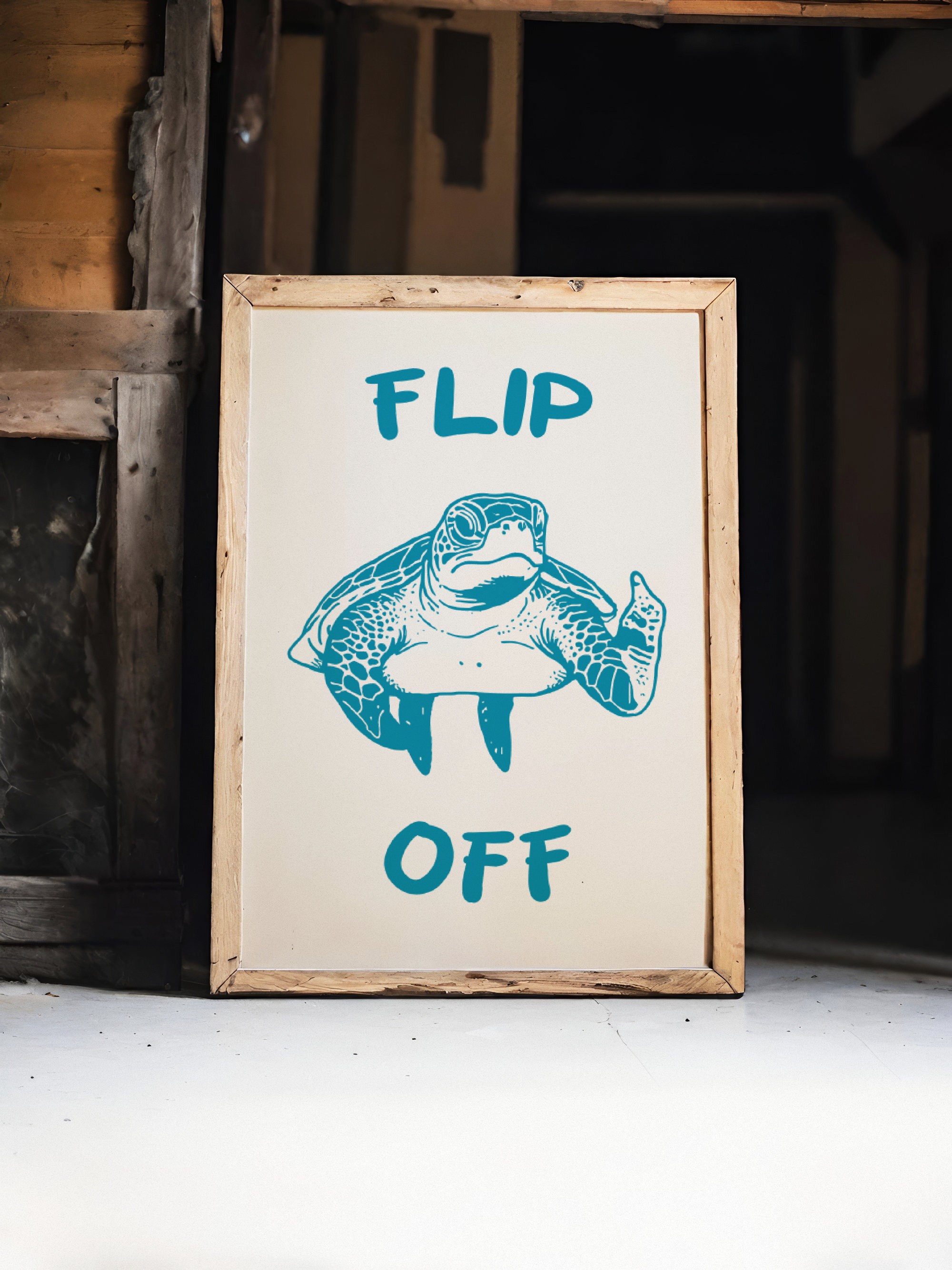 Funny Sea Turtle Wall Art Sea Animal Rude Print Sarcastic Quote ...