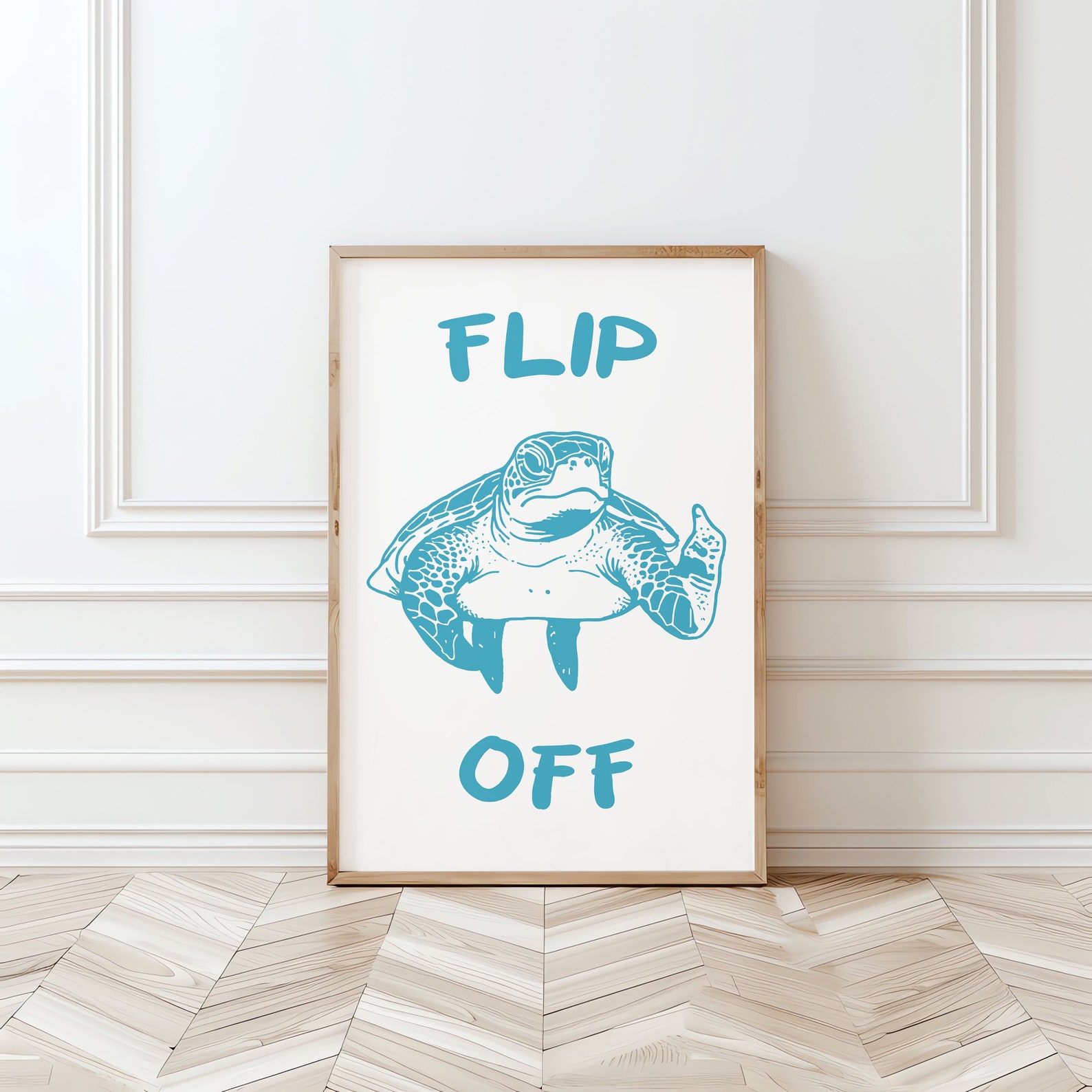 Funny Sea Turtle Wall Art Sea Animal Rude Print Sarcastic Quote ...