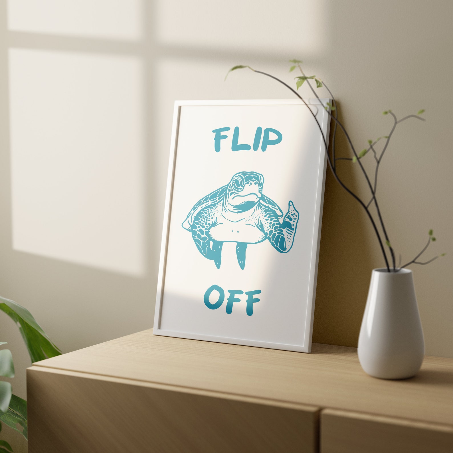 Funny Sea Turtle Wall Art Sea Animal Rude Print Sarcastic Quote ...