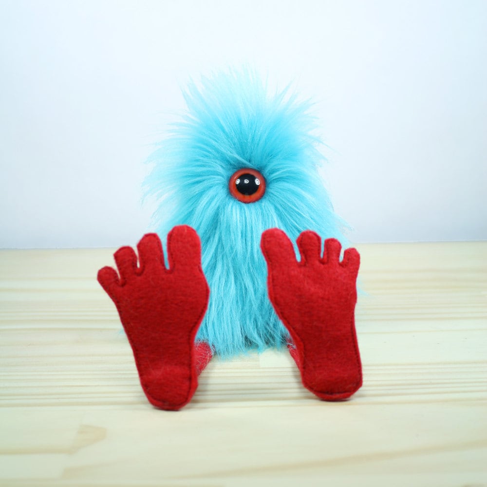 Nervous Nelly Plush Monster Toy Aqua - Etsy