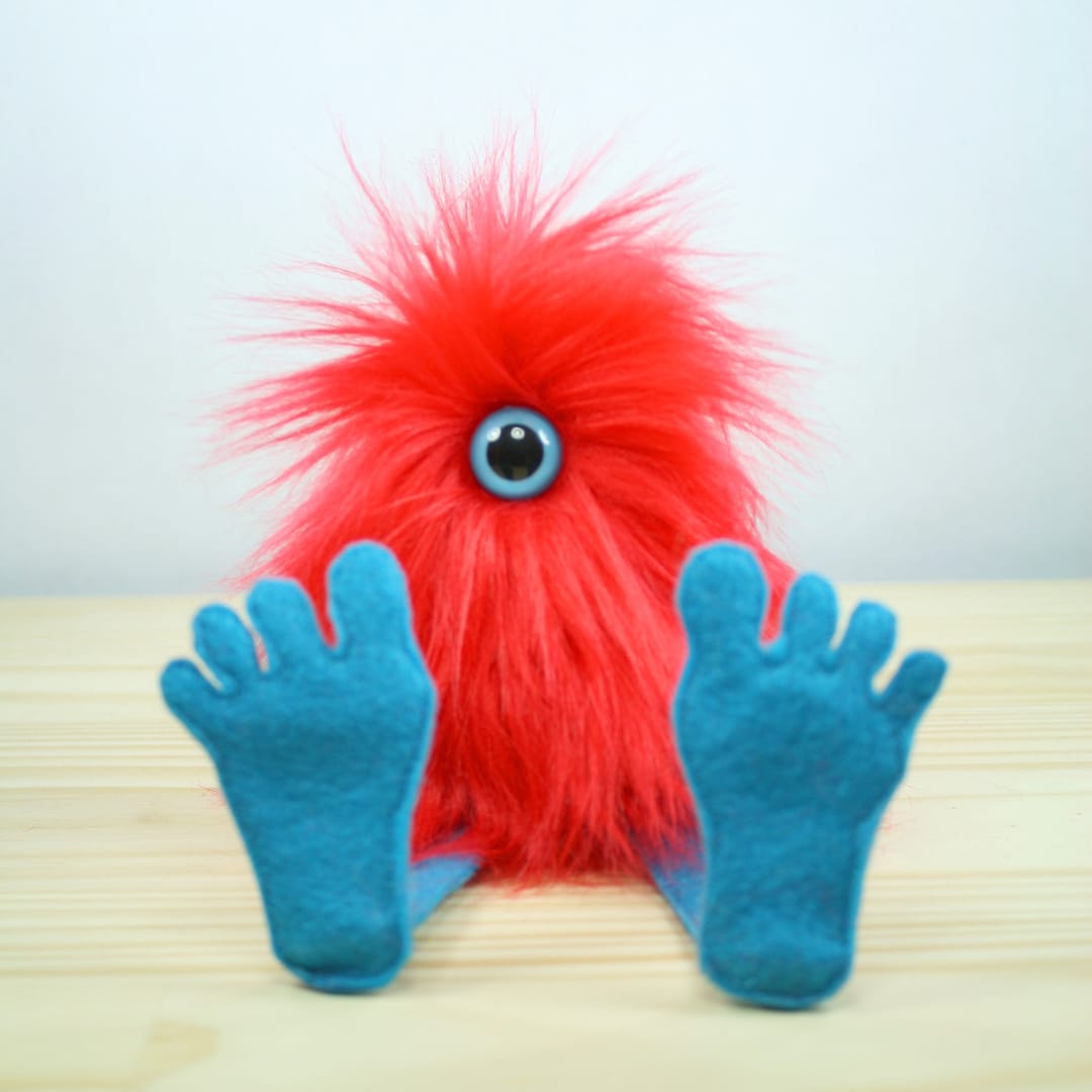 Nervous Nelly Plush Monster Toy- Red - Etsy