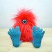Nervous Nelly Plush Monster Toy- Red - Etsy