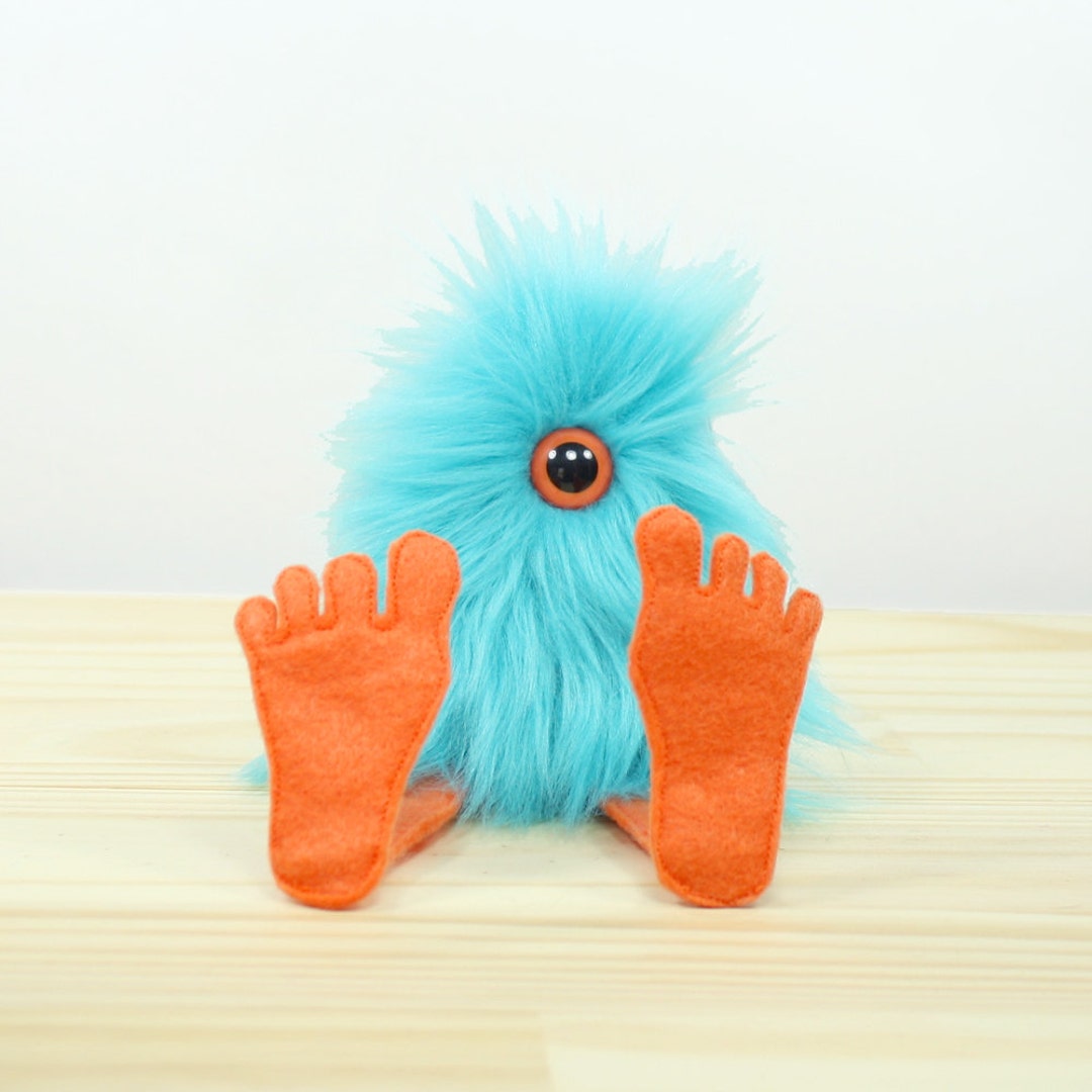 Nervous Nelly Plush Monster Toy- Aqua - Etsy