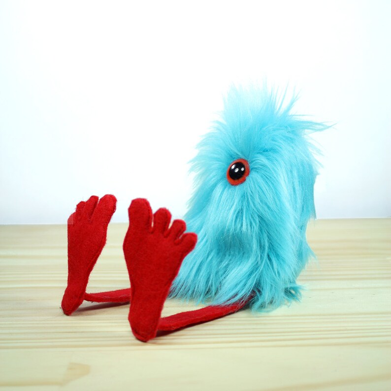 Nervous Nelly Plush Monster Toy Aqua | Etsy