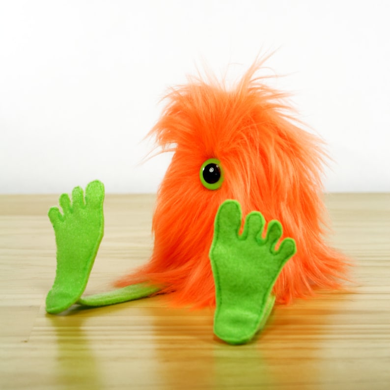 Nervous Nelly Plush Monster Toy Orange - Etsy