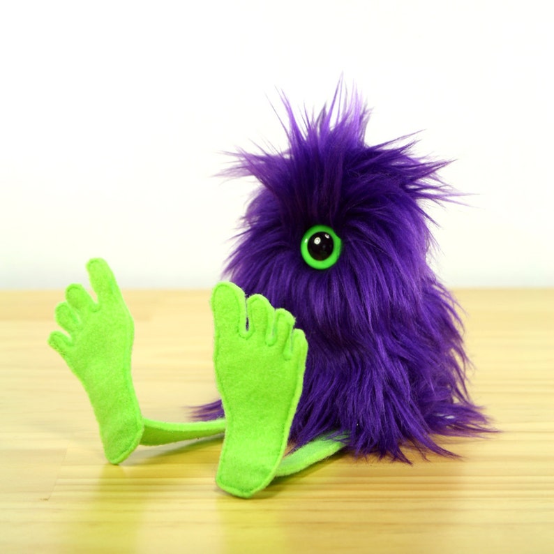 Nervous Nelly Plush Monster Toy- Purple - Etsy