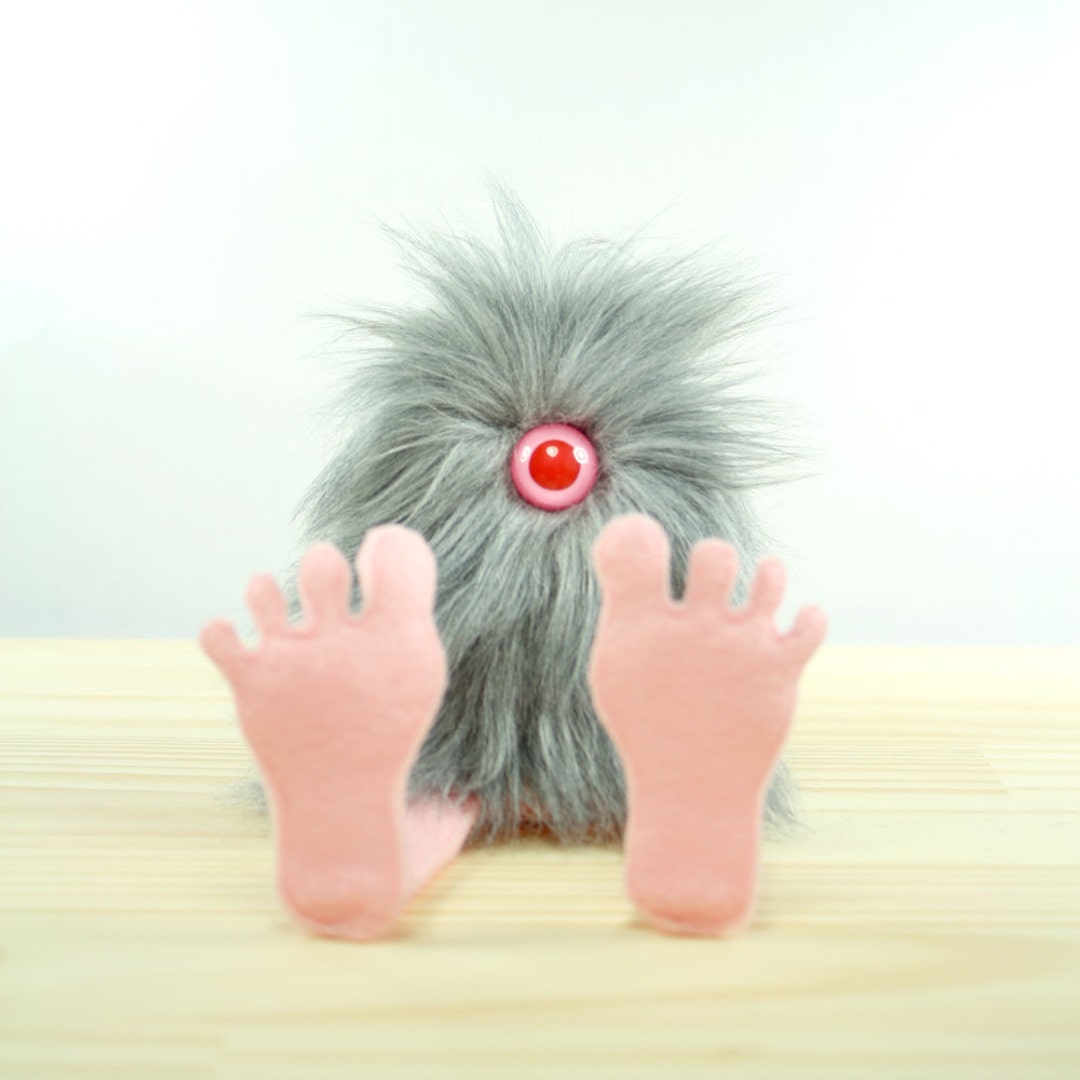 Nervous Nelly Plush Monster Toy- Gray and Pink - Etsy