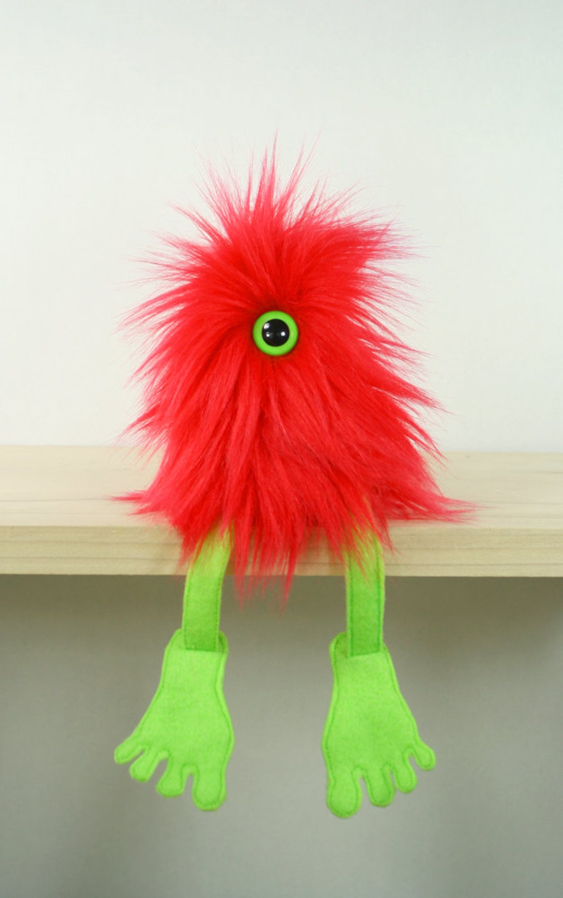 Nervous Nelly Plush Monster Toy- Red - Etsy