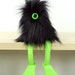 Nervous Nelly Plush Monster Toy- Black - Etsy