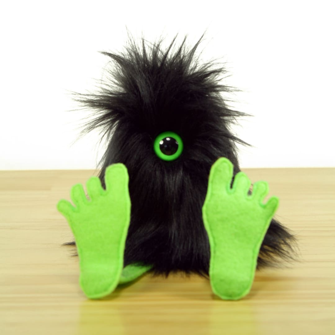 Nervous Nelly Plush Monster Toy- Black - Etsy