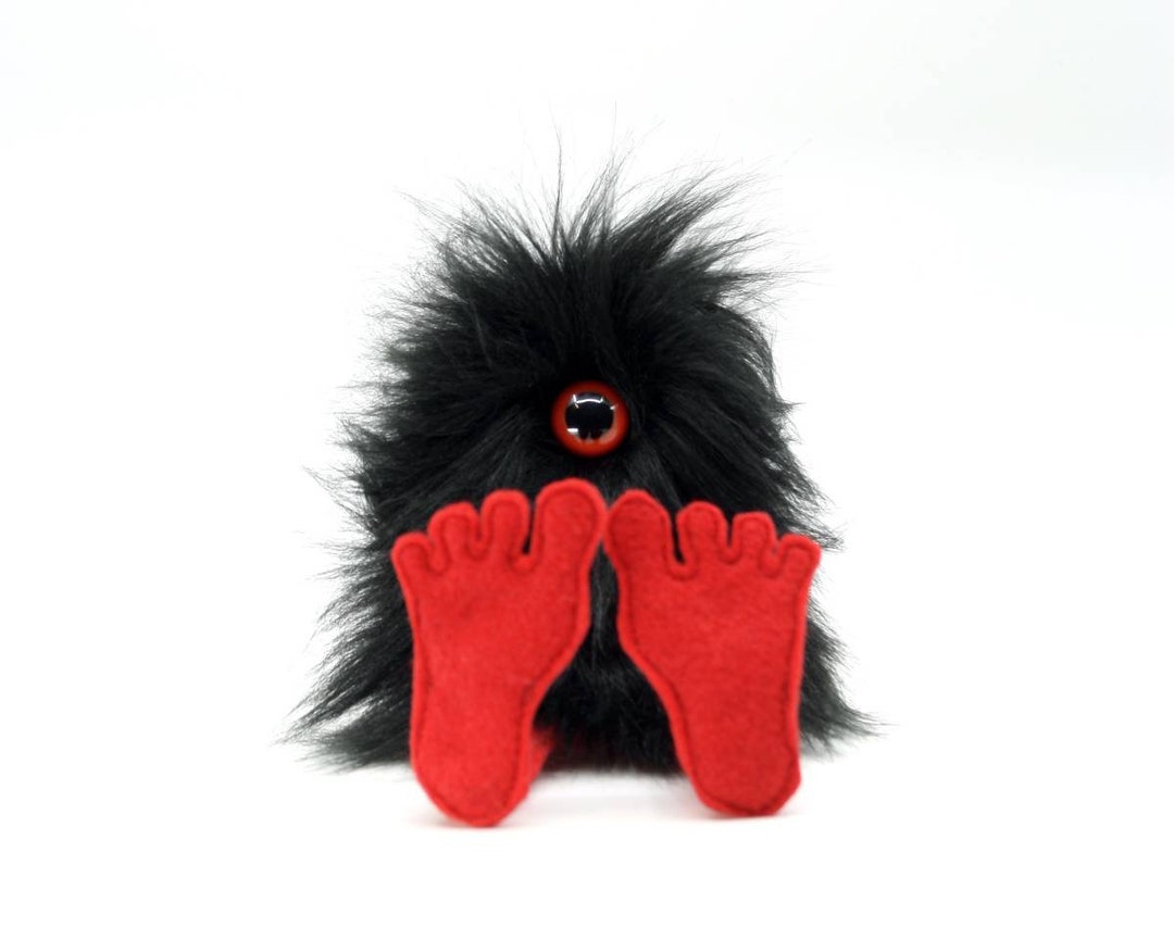 Nervous Nelly Plush Monster Toy- Black Red - Etsy