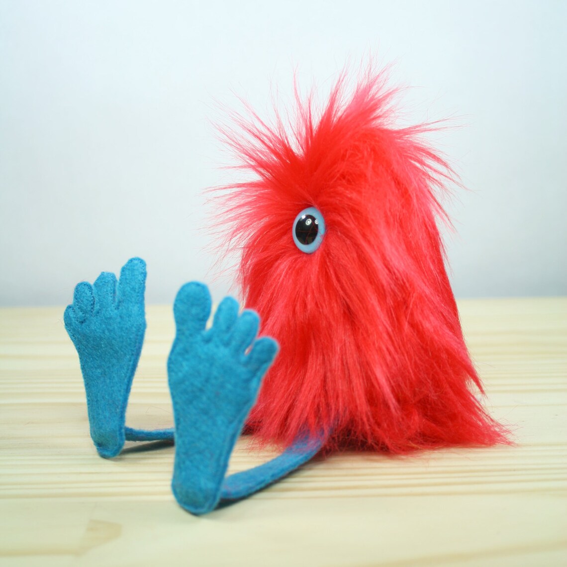 Nervous Nelly Plush Monster Toy- Red - Etsy