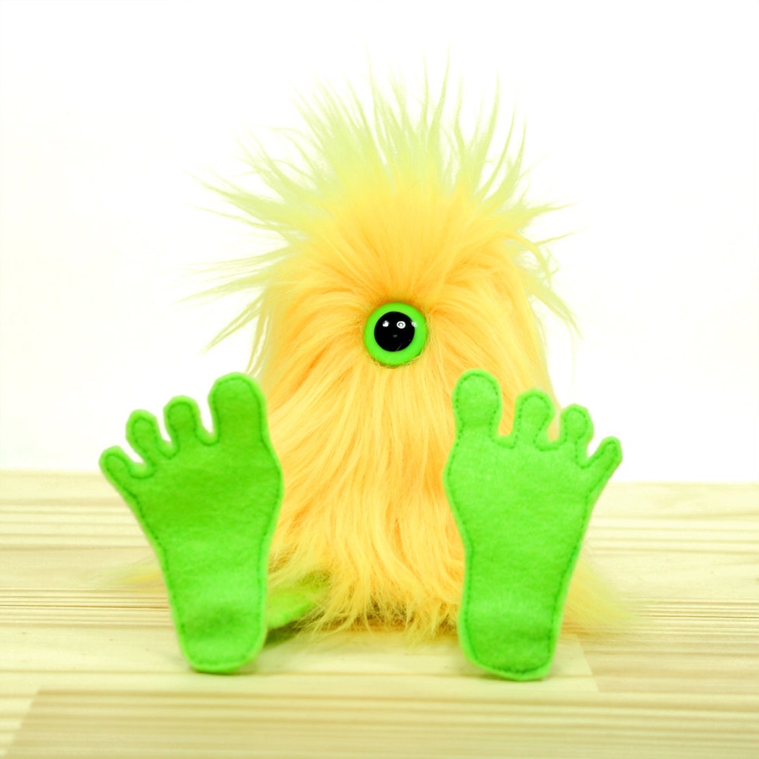 Nervous Nelly Plush Monster Toy- Yellow - Etsy
