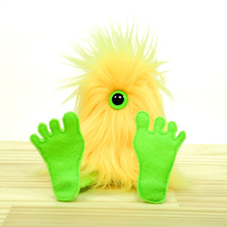 Nervous Nelly Plush Monster Toy Yellow - Etsy
