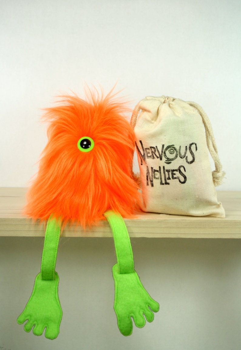 Nervous Nelly Plush Monster Toy Orange | Etsy