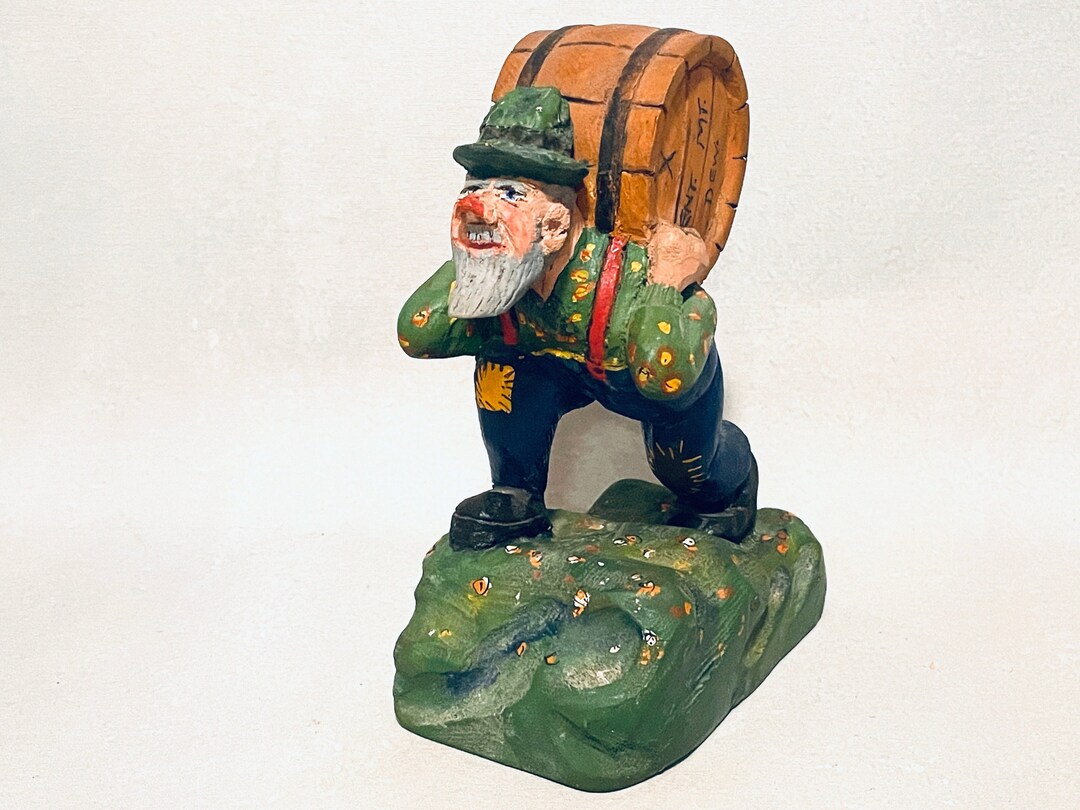 FRED GERBER Hand-carved Wood SCULPTURE 8" High, "moon Shiner" Portrait ...