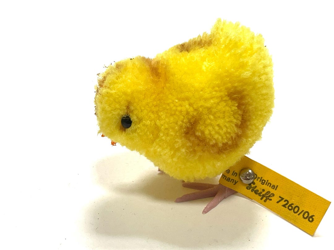 Steiff Woolen Chick Chicken 1970s ID Button and Tag Wool Pom Poms 8 Cm ...