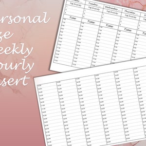 Time Blocking Personal/a6 Size Weekly Layout Week on 2 Pages Vertical ...