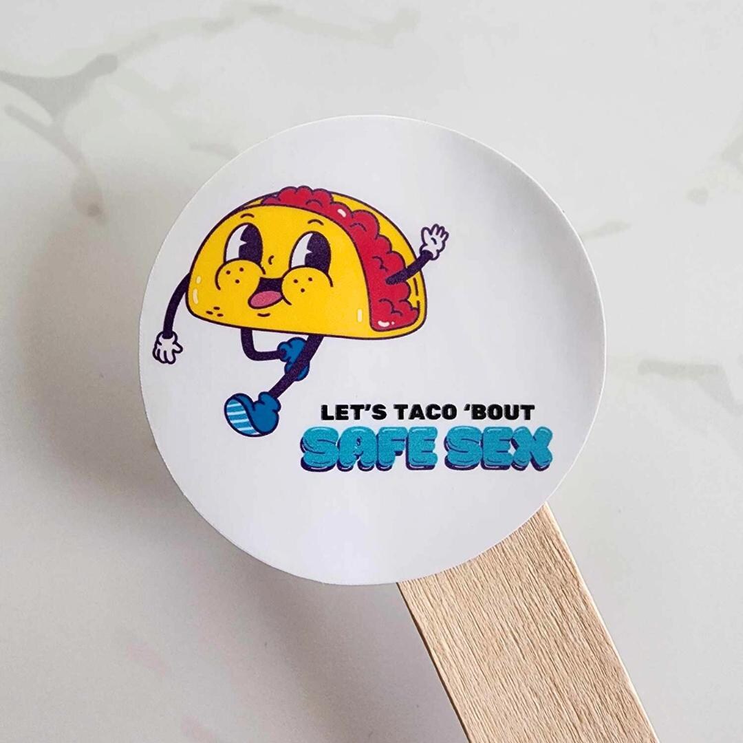 Safe Sex Taco Sticker, Humorous Health Awareness Vinyl Decal, Playful ...