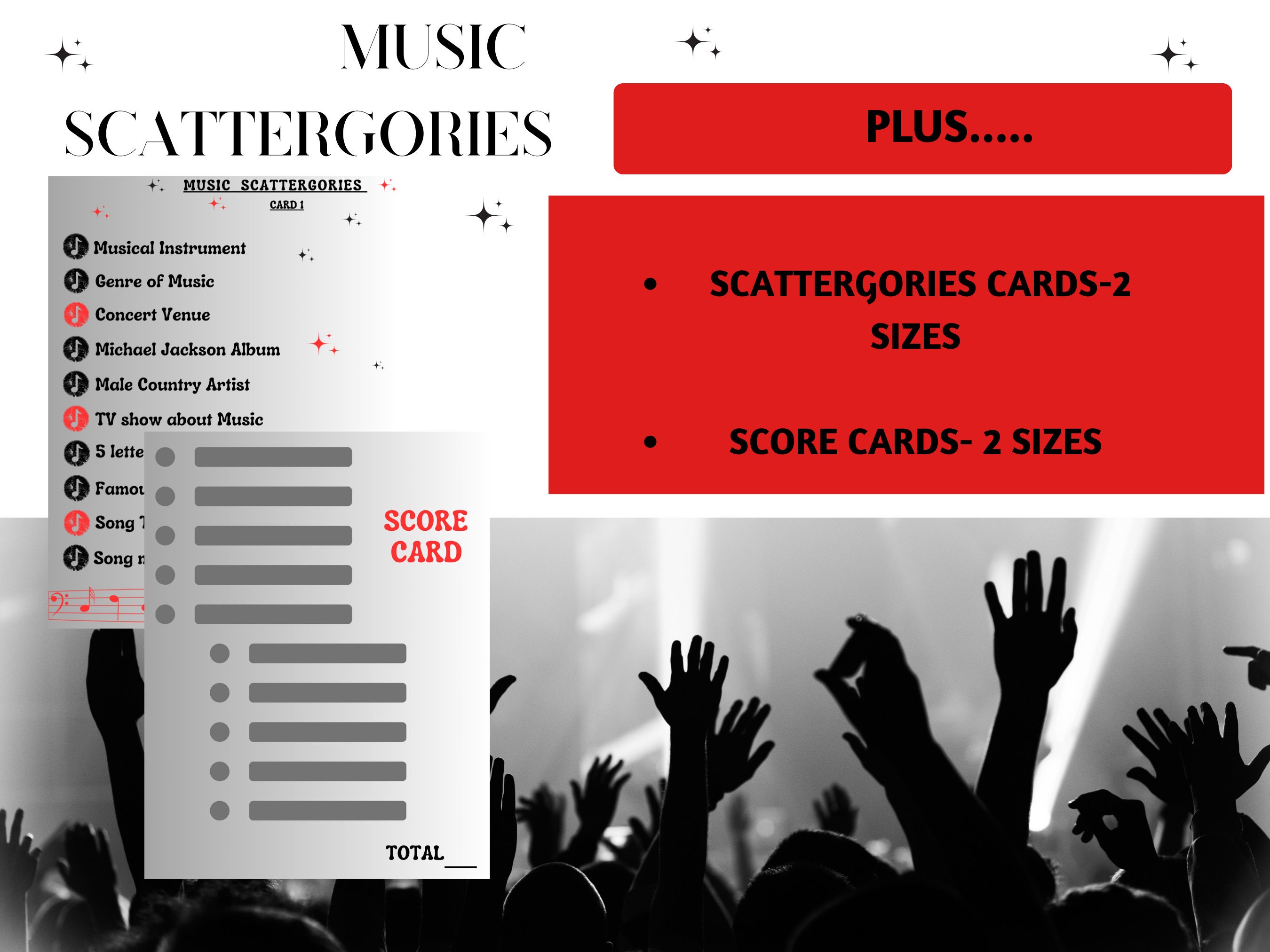 Music Scattergories Game: Printable Family Fun (digital Download) - Etsy