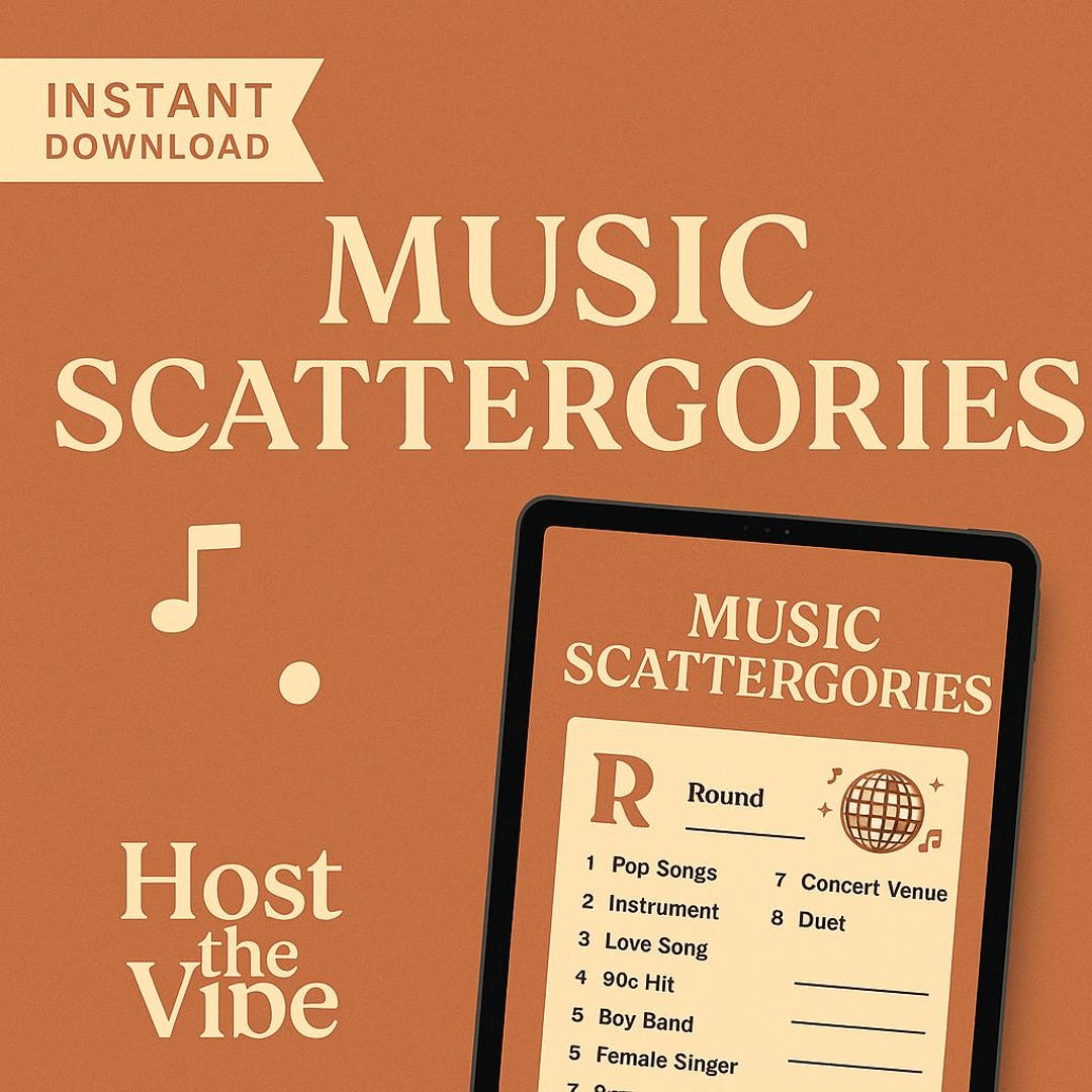 Music Night Scattergories Edition - Etsy