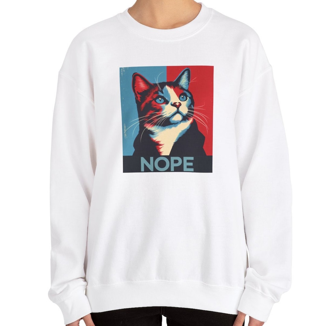 HOPE Style Poster of Shepard Fairey With NOPE Funny Cat Kitty Unisex ...