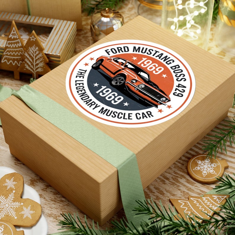 Ford Mustang Boss 429 1969 Classic Muscle Car NASCAR Race Kiss-cut ...