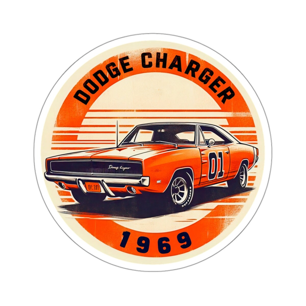 Dodge Charger 1969 General Lee Muscle Classic Vintage Retro Car STICKER ...