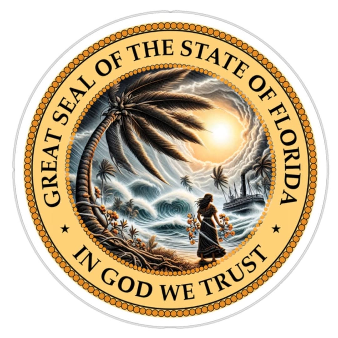 Great Seal of the State of Florida USA Hurricane Milton Version Orlando ...