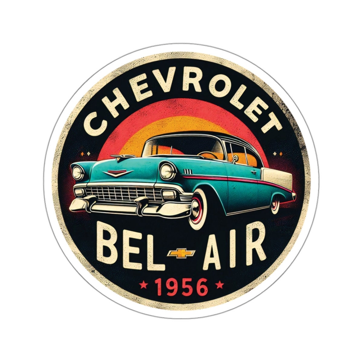 Chevrolet Bel Air 1956 Classic Vintage Retro Car STICKER - Etsy