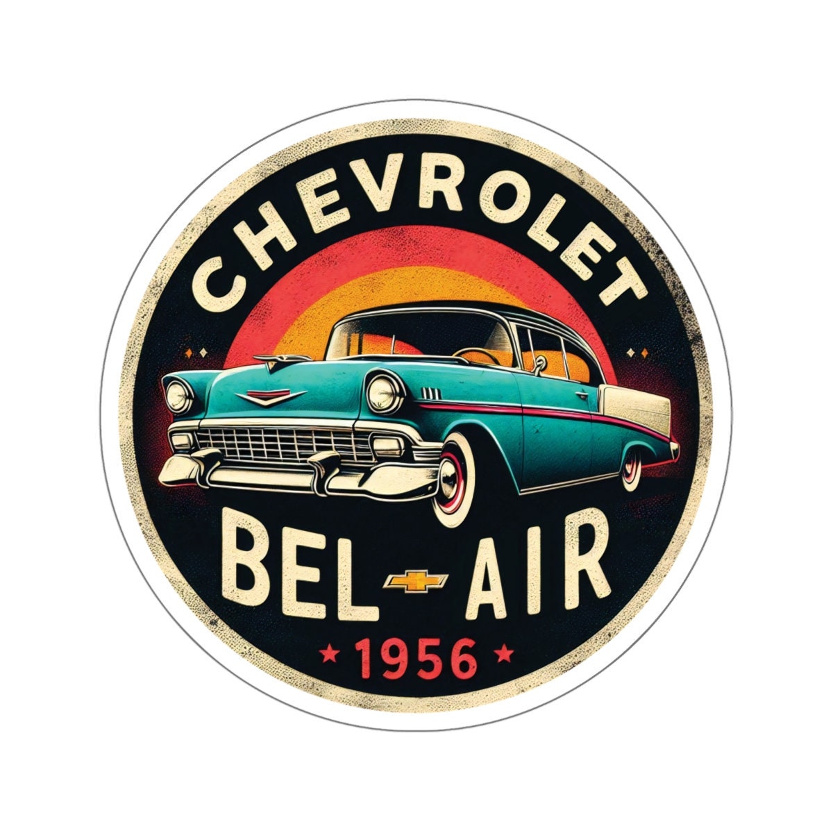Chevrolet Bel Air 1956 Classic Vintage Retro Car STICKER - Etsy
