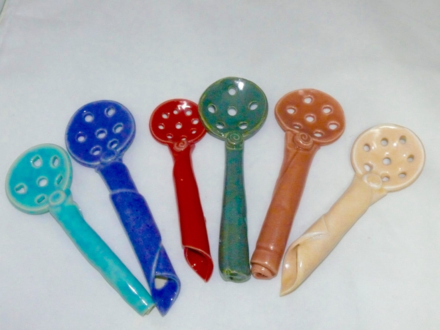 Mini Slotted Spoon: Handmade Ceramic Tea Strainer, Olive Server ...