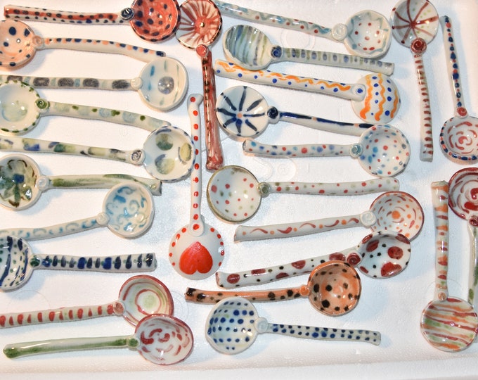 Yellow Ceramic Spoons - Etsy