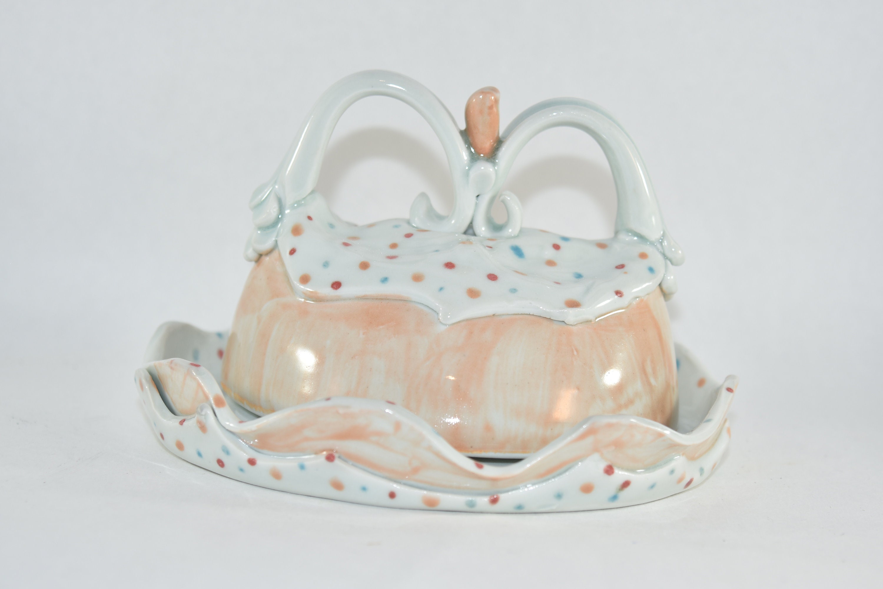 Butter Dish With Lid - Coastal Ceramic Octopus Seashell - Nautical ...