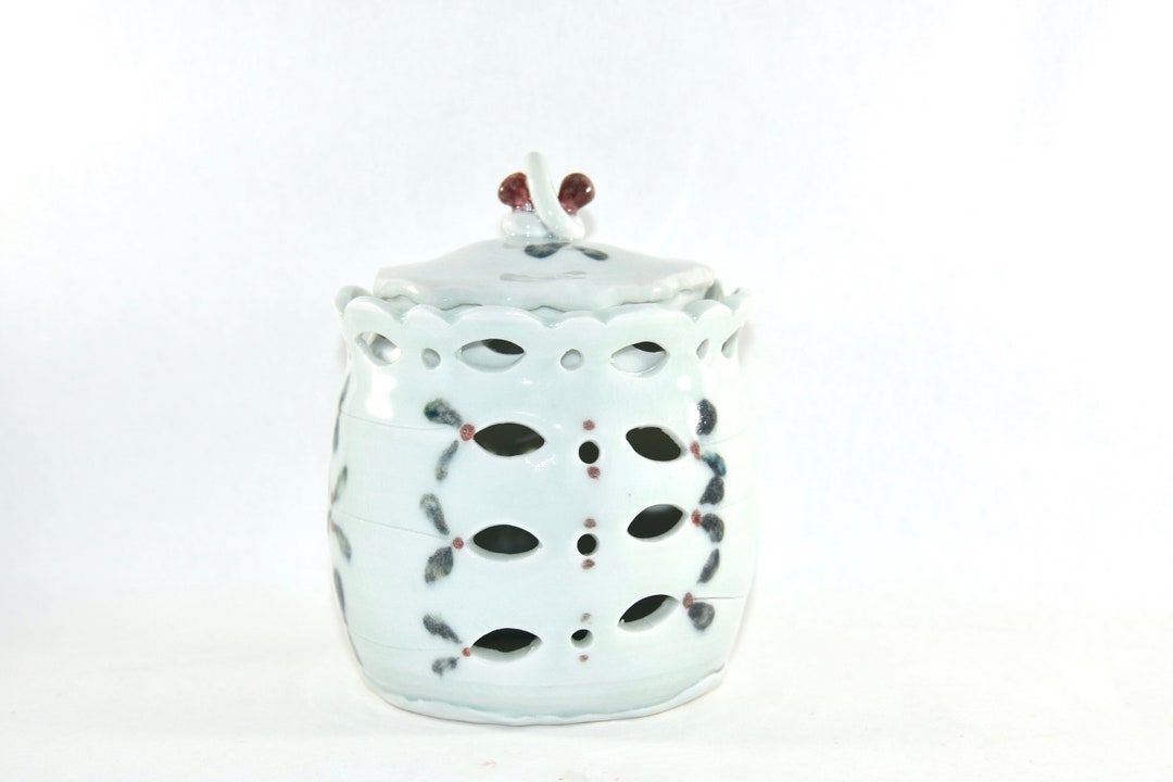 Porcelain Garlic Jar. Large Handmade Ceramic Garlic Keeper. Handmade ...