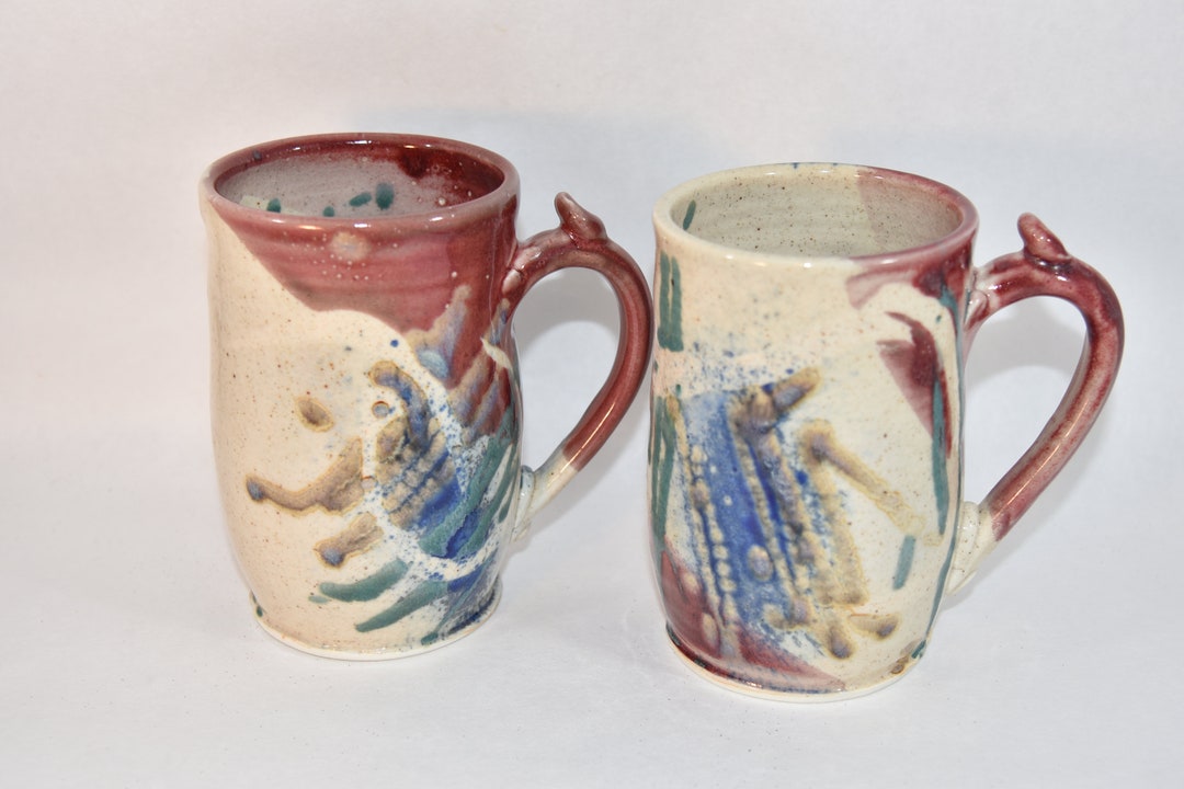 Oversized 25oz Earthtone Ceramic Mug - Rustic Handmade Coffee Cup ...